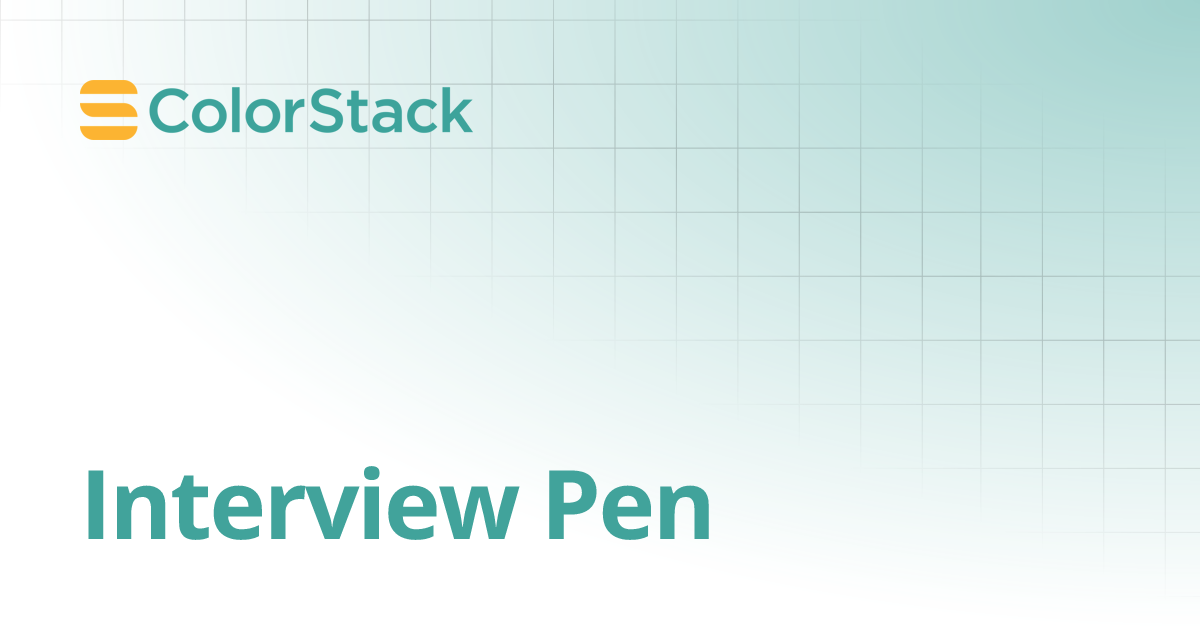Interview Pen | The ColorStack Family